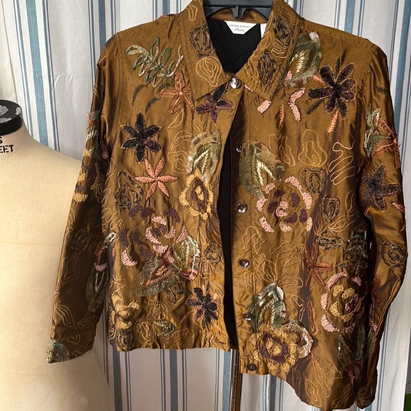 Laura Ashley | Jackets & Coats | Laura Ashley Floral Embroidered Medium ...
